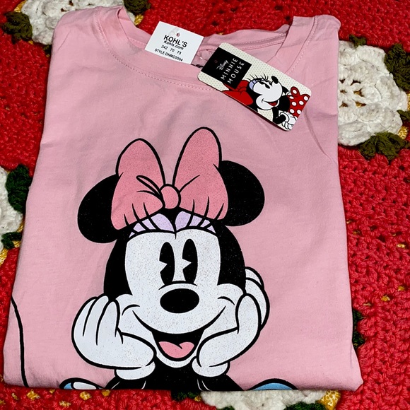 Disney | Skirts | Disney Minnie Mouse Shirt Large Pink | Poshmark